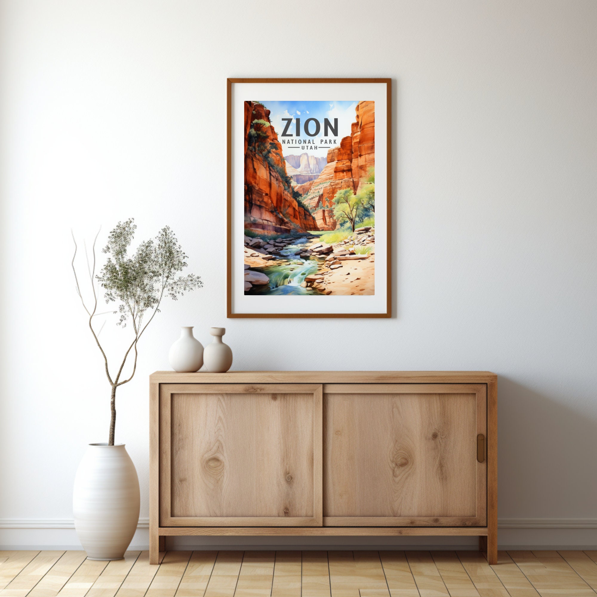 Zion National Park Poster / Southwestern Utah Print / Travel Poster ...