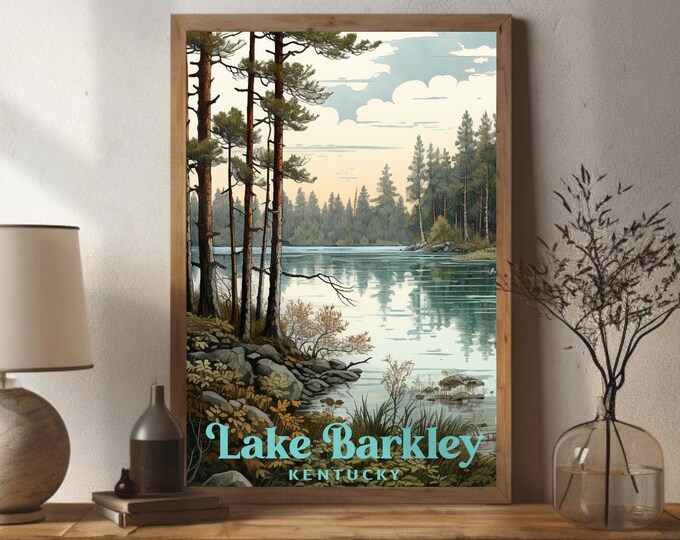 Lake Barkley Travel Poster / Kentucky Lake / Lake Barkley Print / Lake ...