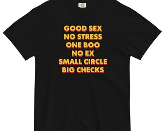 Good Sex No Stress One Boo No Ex Small Circle Big Checks T Shirt ...