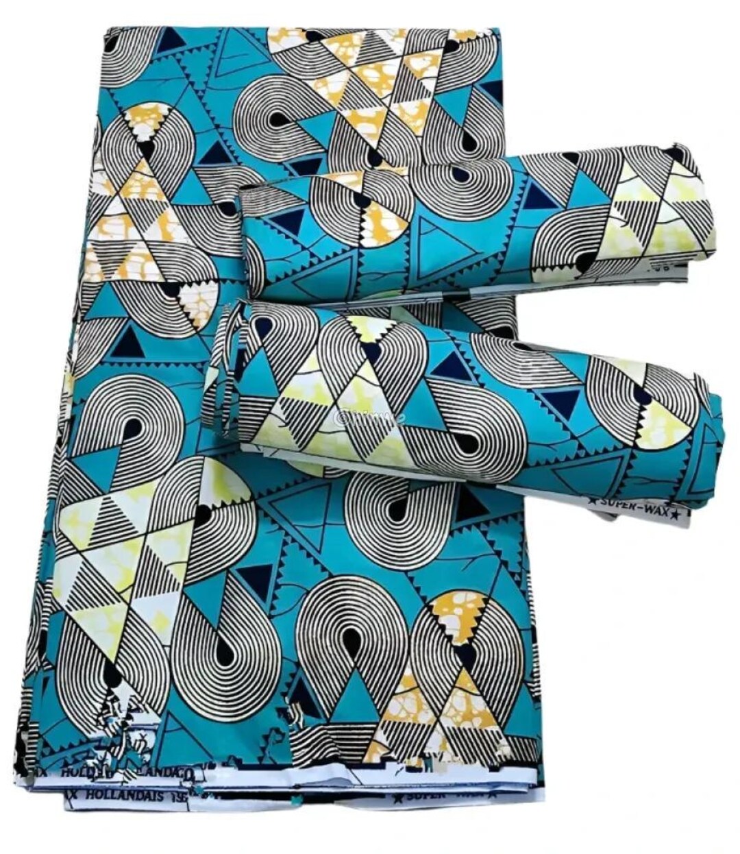 Aqua Ankara Fabric: Geometric Triangle Wax Print, 6 Yards - Etsy