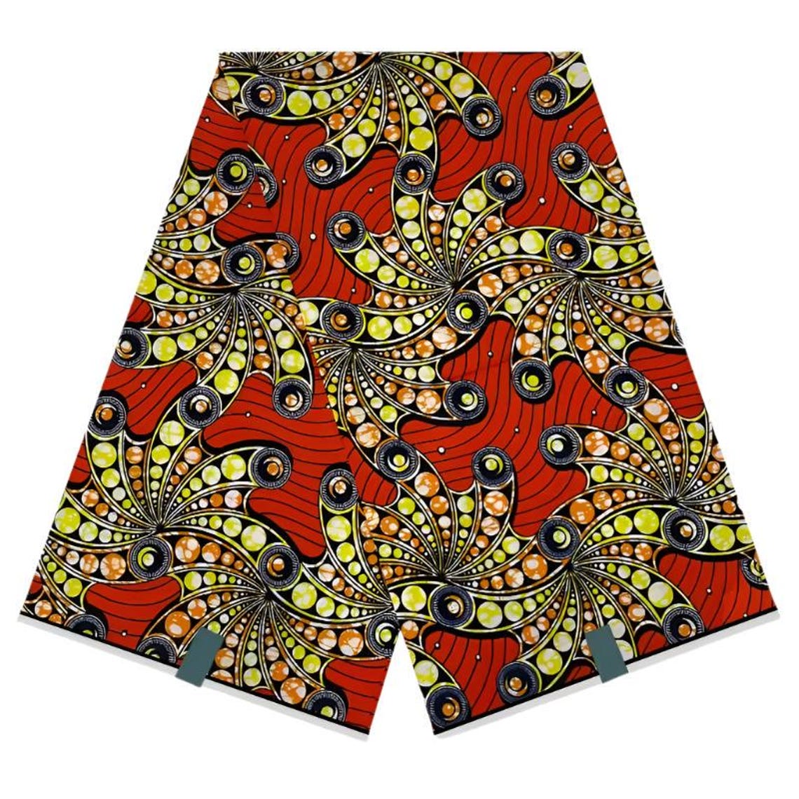 Red and Yellow Swirl Ankara Fabric With Bold Patterns - Etsy