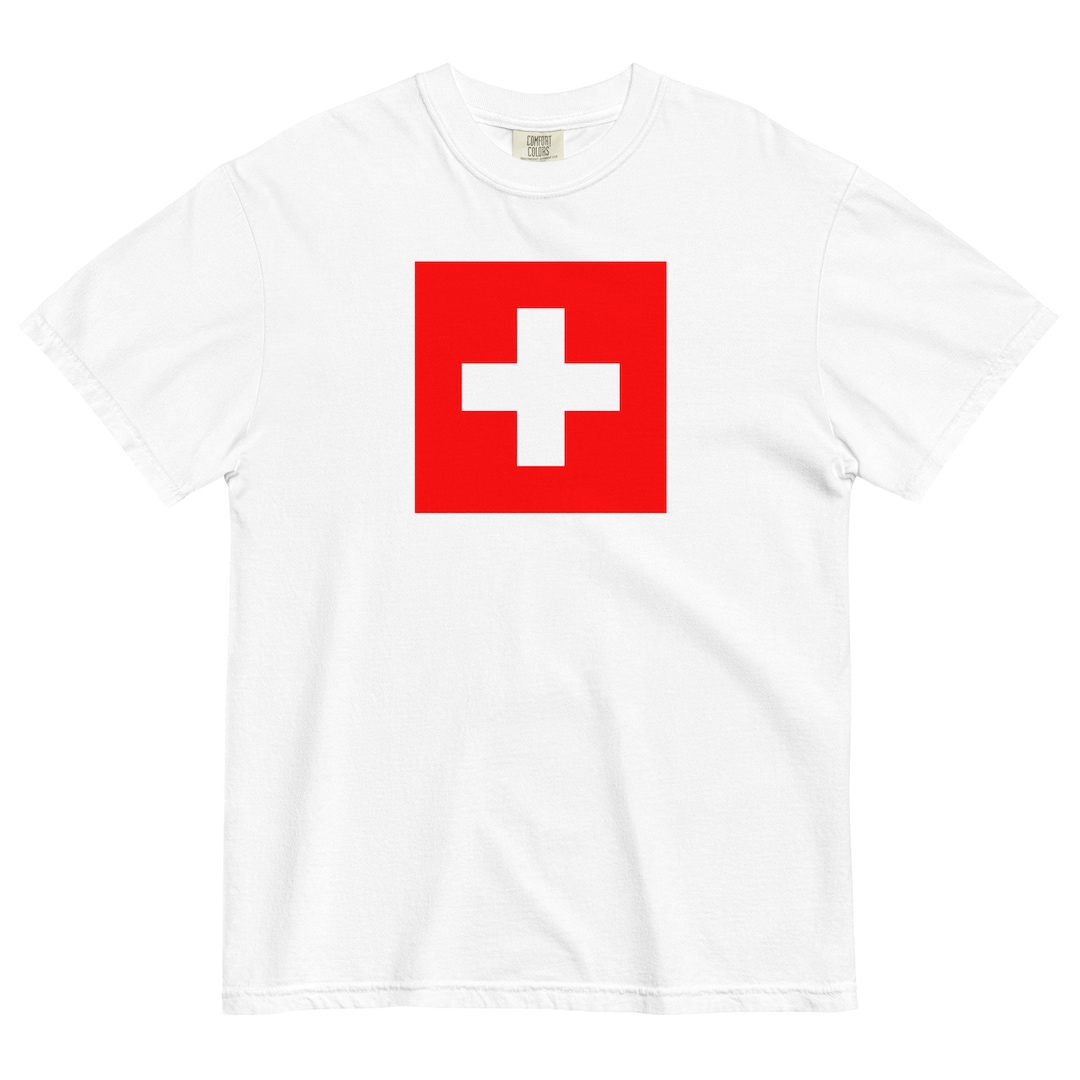 Switzerland Flag Shirt - Swiss National Pride T-shirt, Red Cross ...