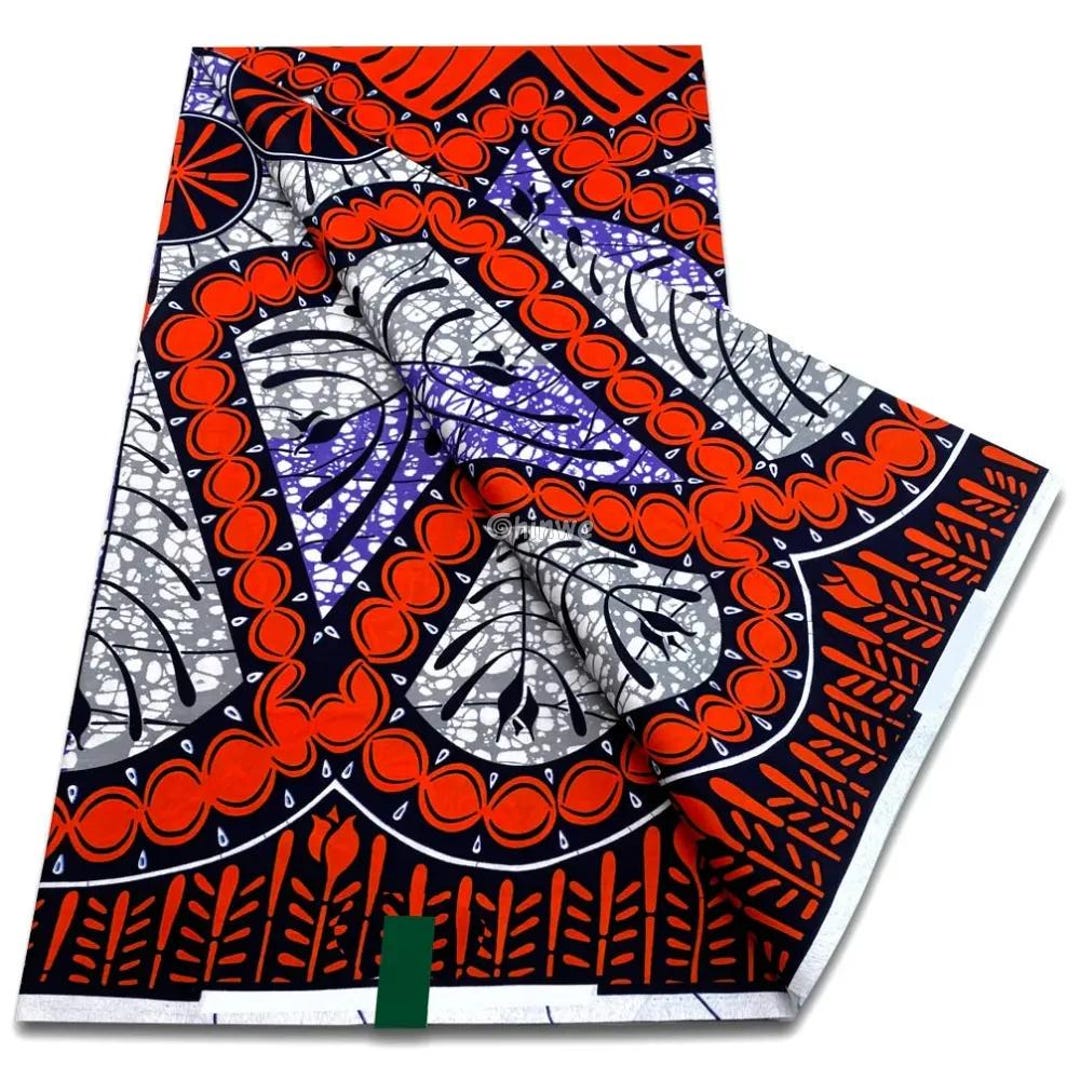 Fiery Orange Triangle Bloom With Gray Leaf Panels and Navy Botanical ...