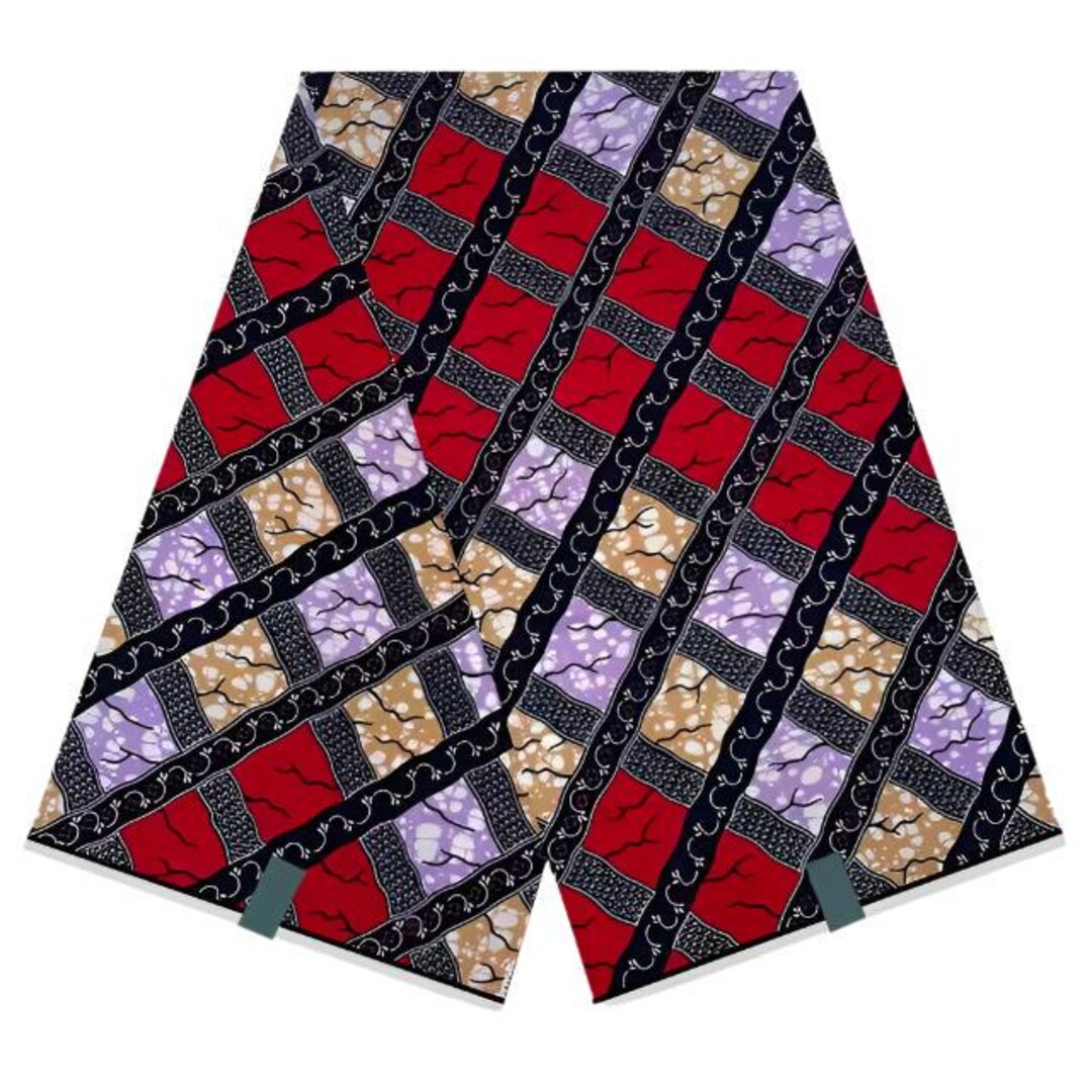 Red and Blue Striped Ankara Wax Print Fabric Bold Diagonal Patterns - Etsy