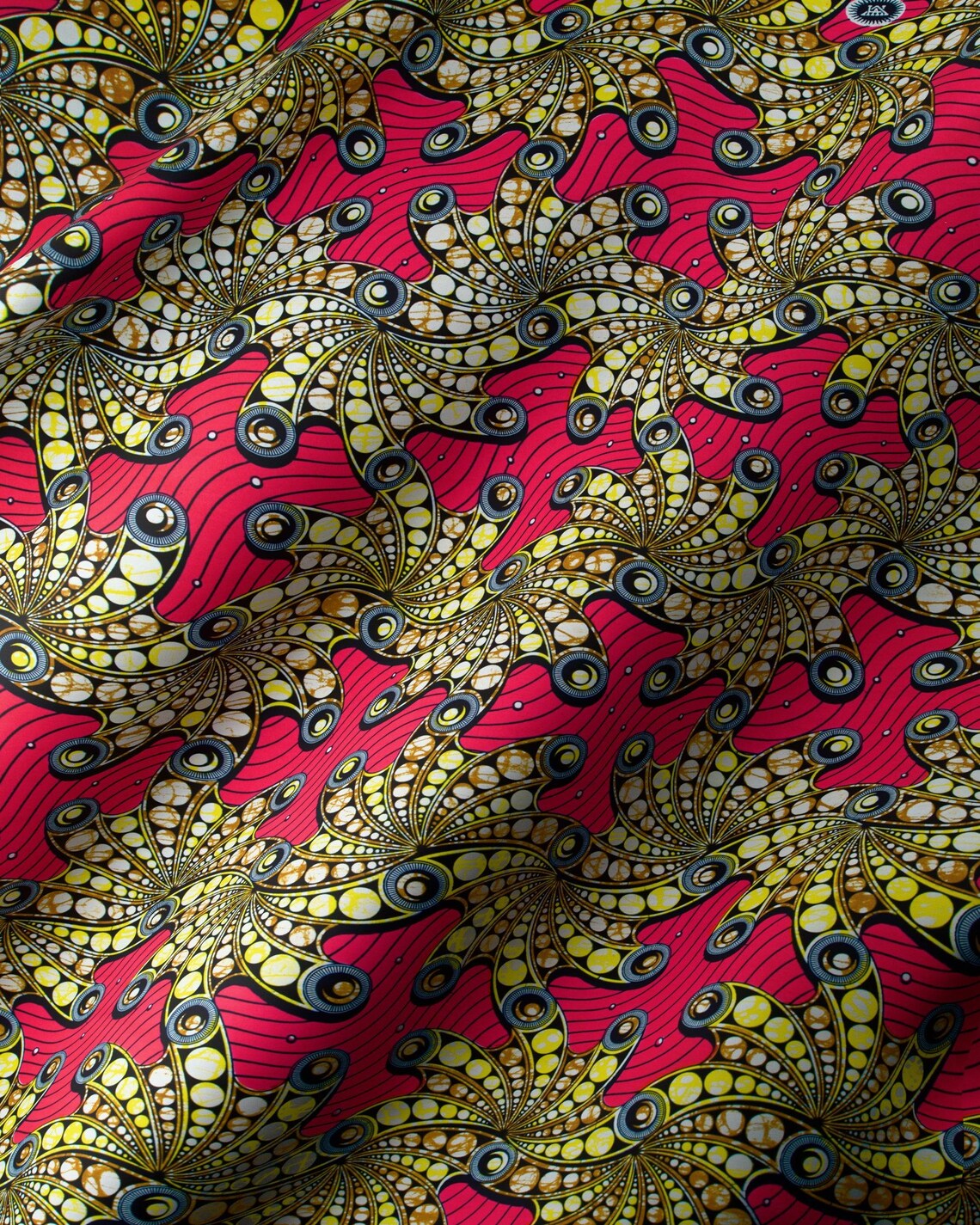 Red and Yellow Swirl Ankara Fabric With Bold Patterns - Etsy
