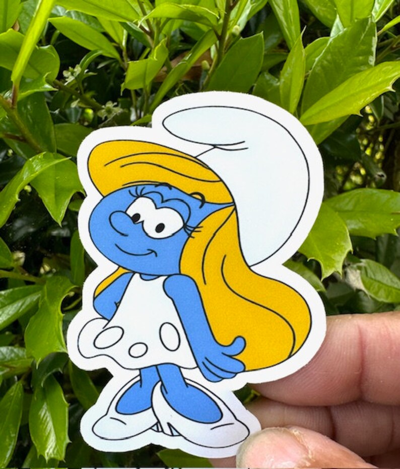 Cute Smurfette Sticker, Cute Sticker, Water Bottle Stickers, Laptop ...