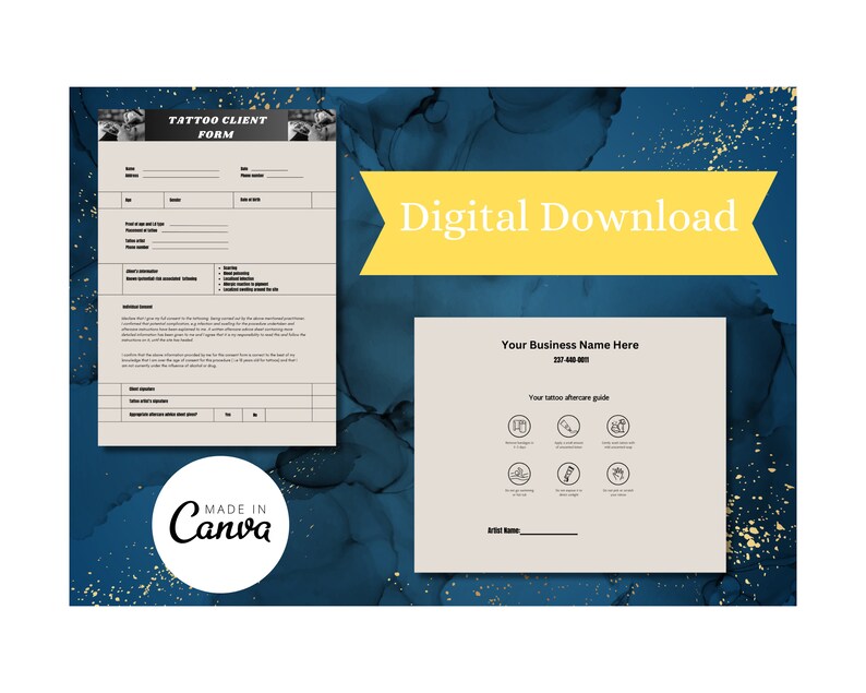 EDITABLE Client Intake Formtattoo Printableeditable Tattoo - Etsy