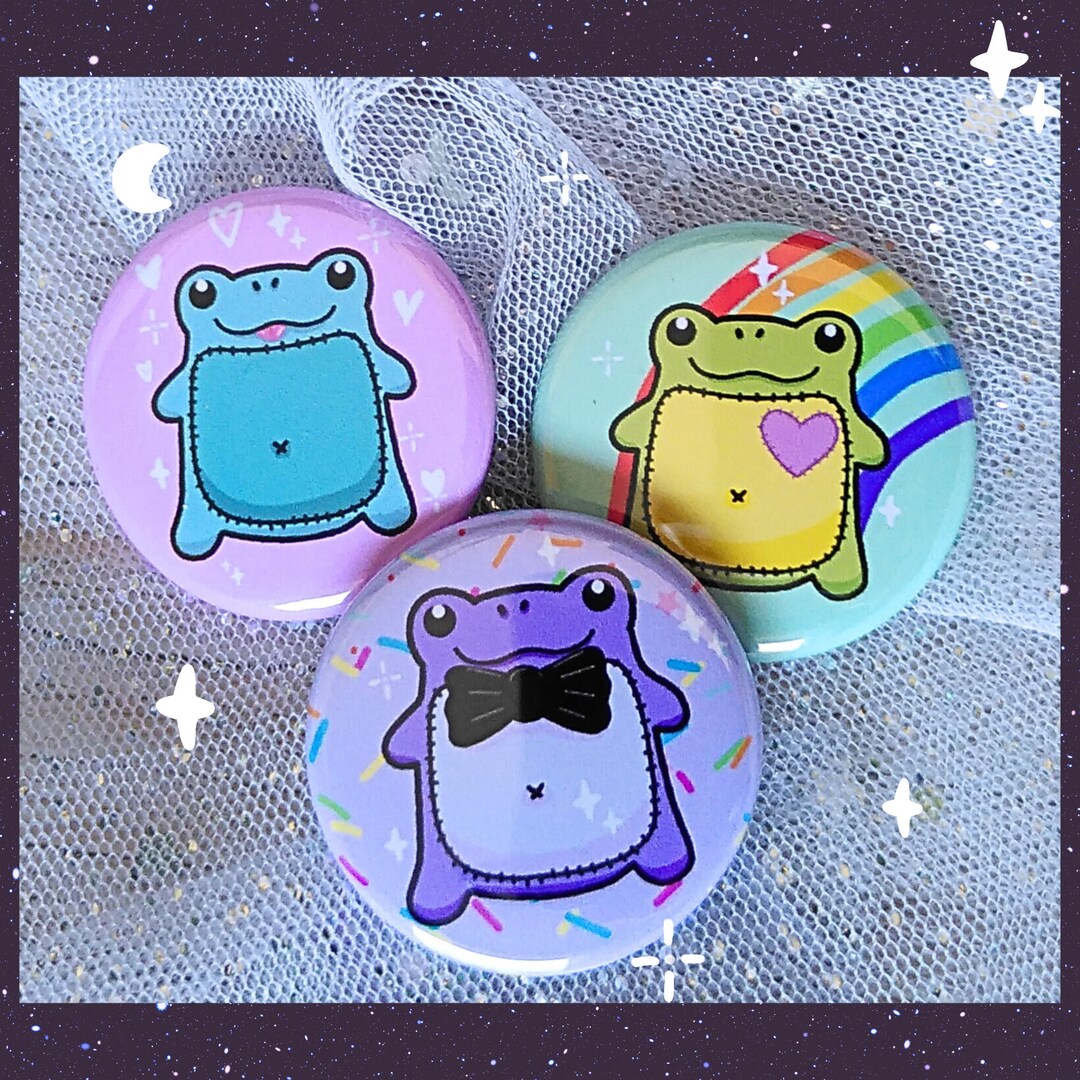 Frog Buttons Cute Frog Button - Etsy