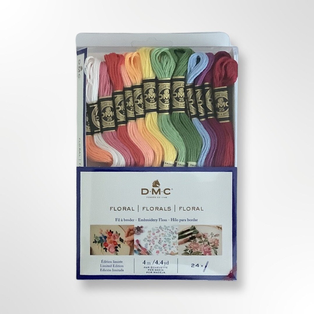 DMC Mouliné Spécial Embroidery Thread Set 'floral' With 24 Colors, Each ...
