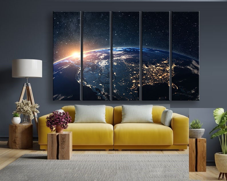 Earth Wall Art Earth From Space Print Space Wall Decor NASA Earth Photo ...