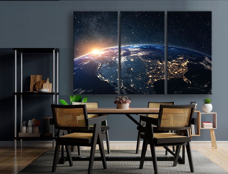 Earth Wall Art Earth From Space Print Space Wall Decor NASA Earth Photo ...