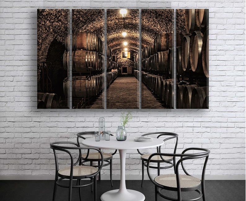 Wine Cellar Wall Art Wine Gifts Wine Barrel Canvas Print Restaurant ...