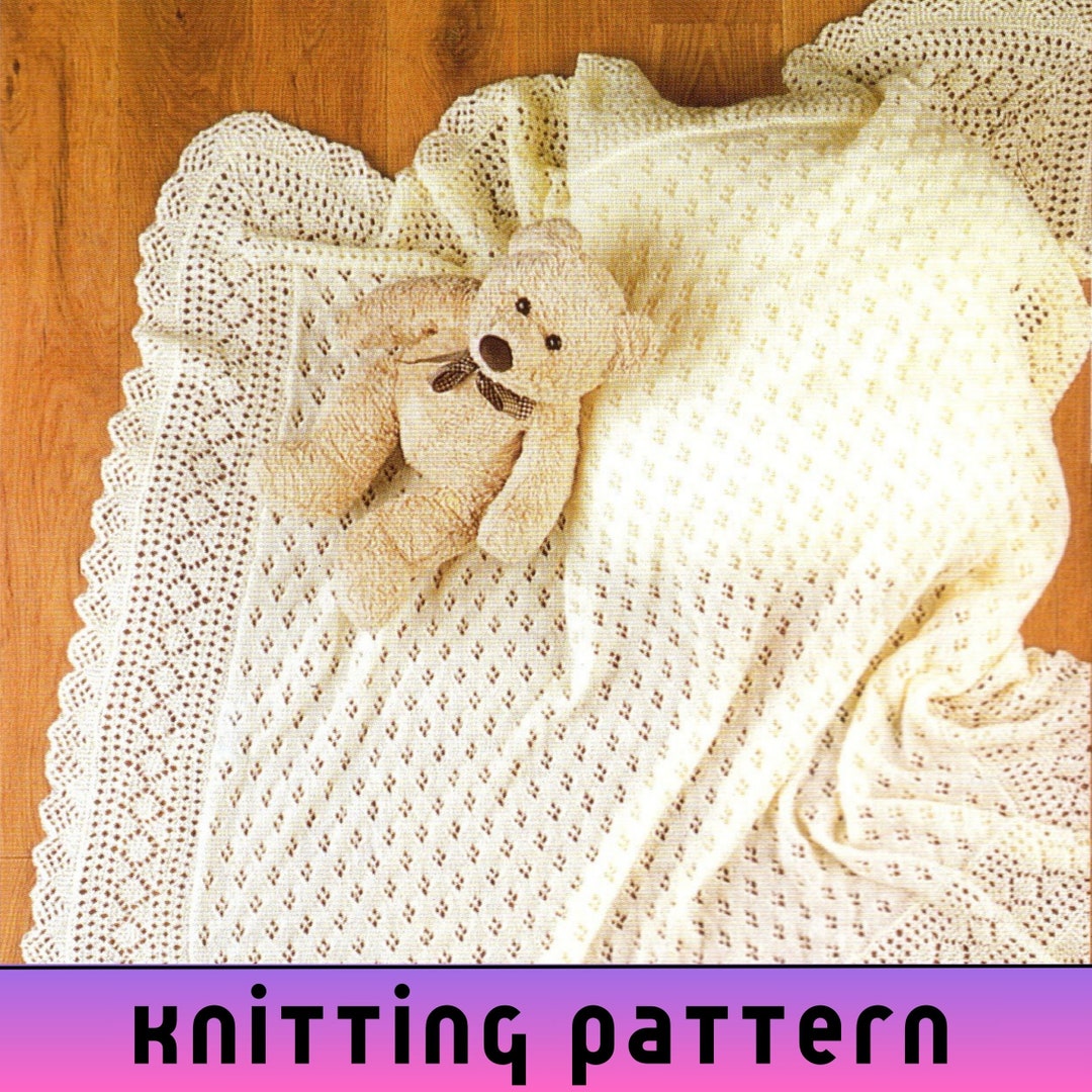 Baby Blanket Knitting Pattern PDF, Newborn Baby Shawl Snuggle, Baby ...