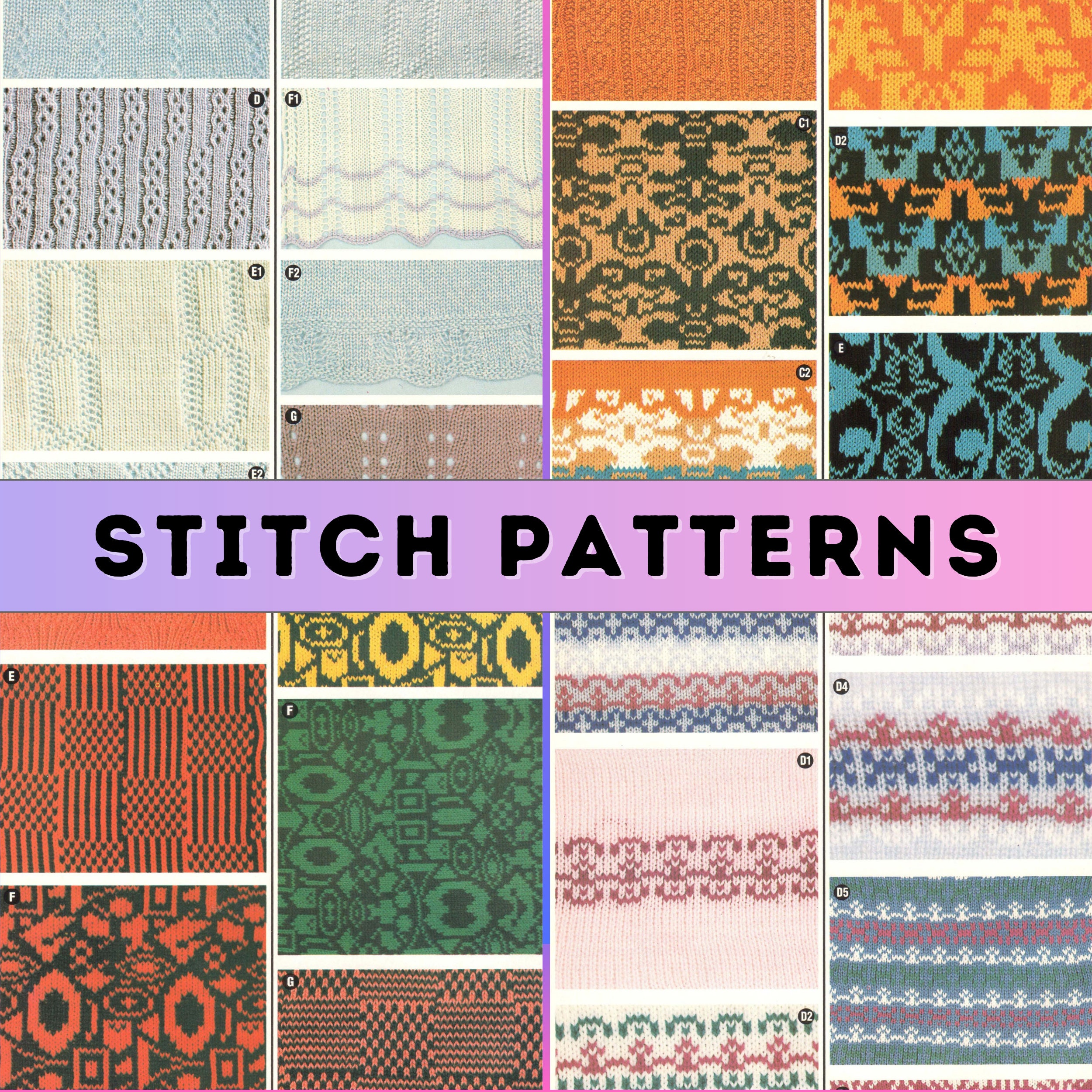 Machine Knitting Patterns Standard Gauge Flatbed Punchard Fair Isle ...