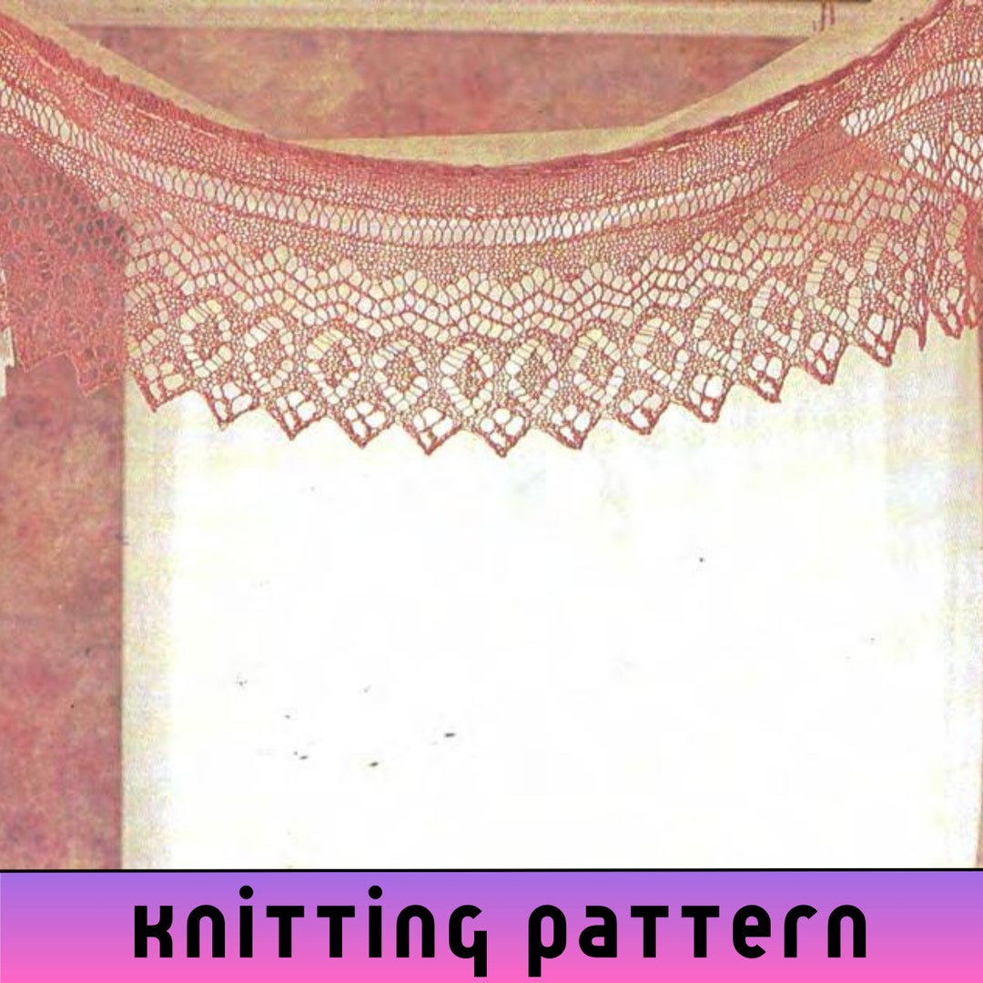 Window Valance Knitting Pattern Knit Curtain Valance Pattern Lace Edging Lace Trim Stitch 80s ...