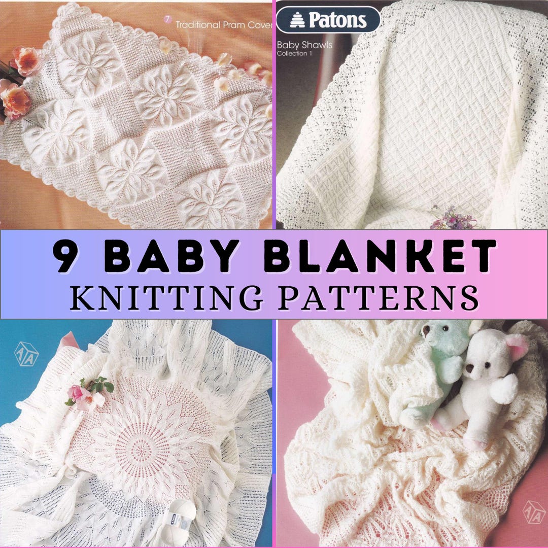 Baby Blanket Knitting Pattern Vintage Newborn Baby Shawl Lace Snuggle ...