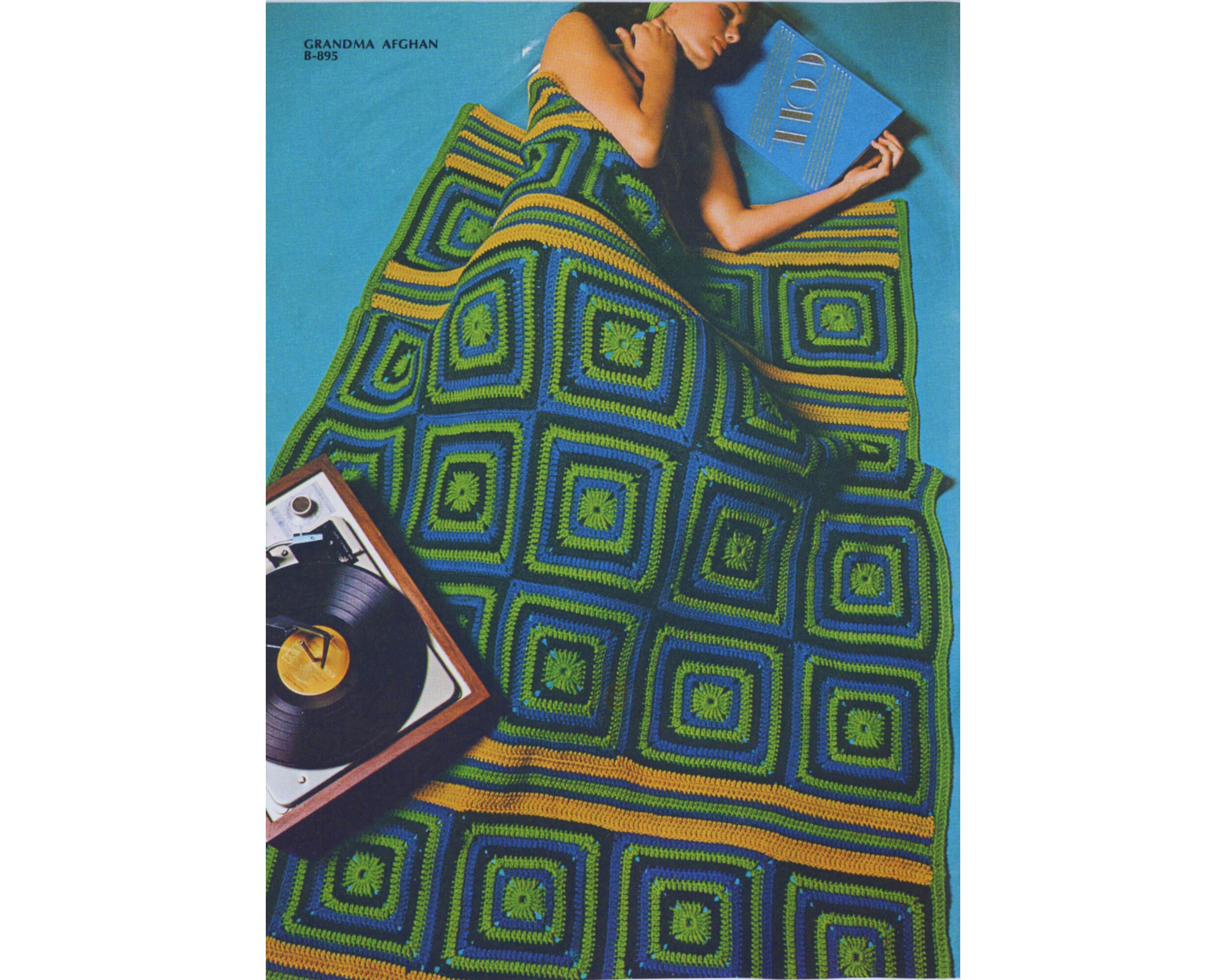 C2C Granny Square Patchwork Afghan Crochet Pattern Blanket Colorwork ...