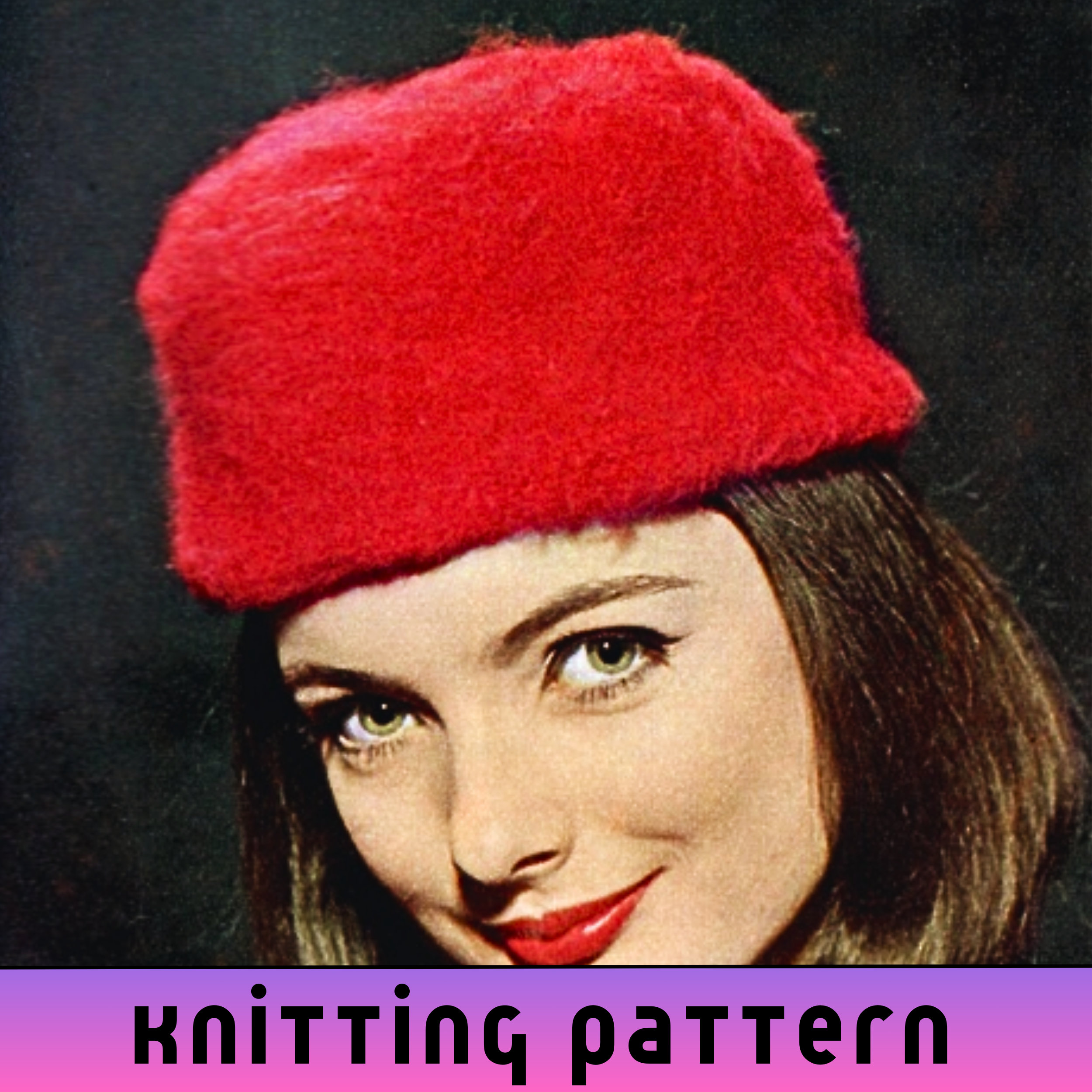 DK Hat Knitting Pattern, 60s Vintage Pillbox Hat Knitting Patterns for ...