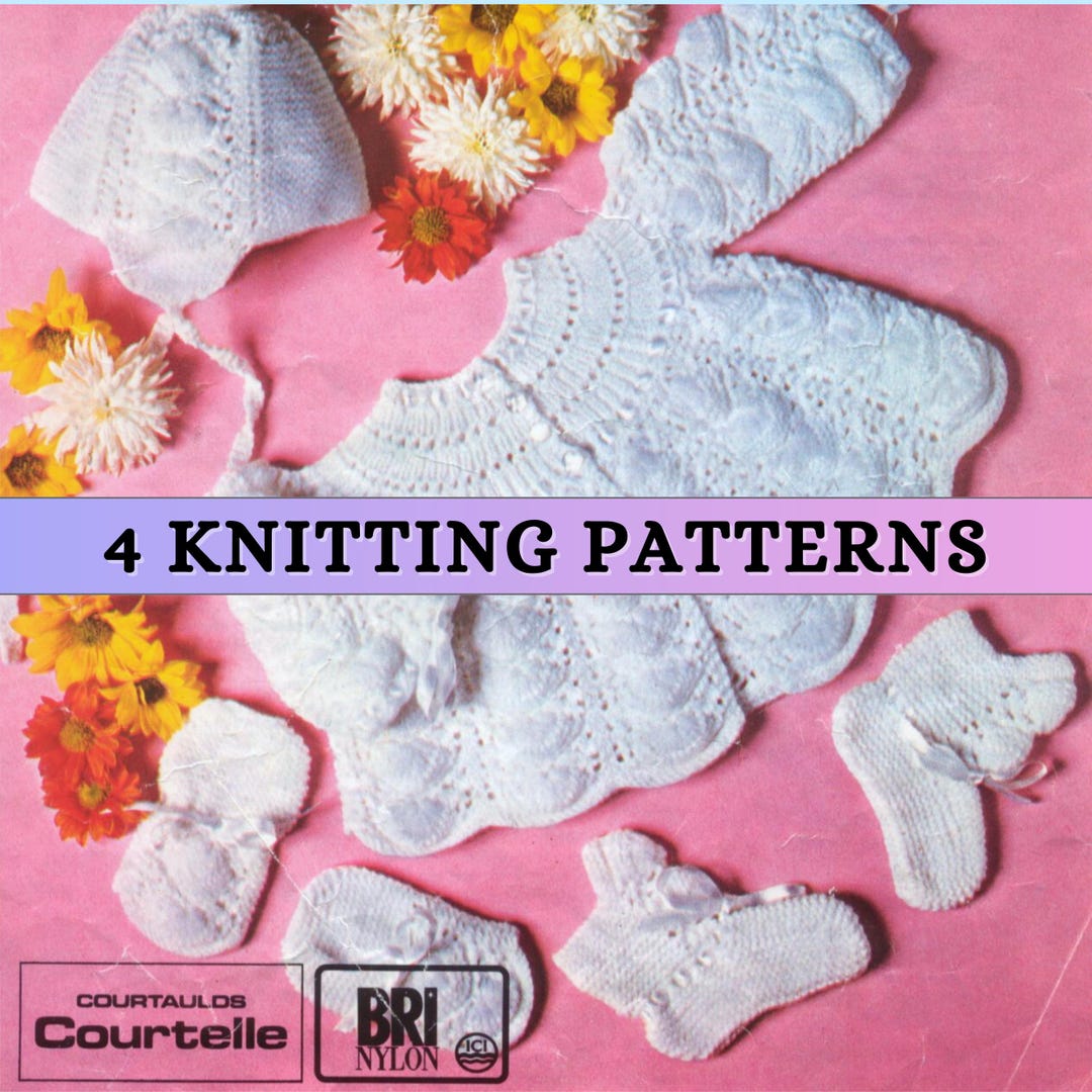 Baby Layette Knitting Pattern Vintage Matinee Set Openwork Jacket Coat ...
