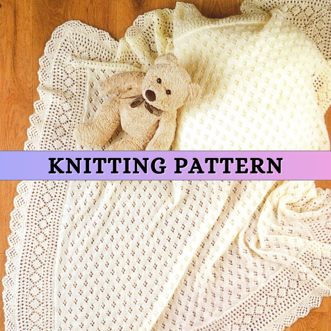 Lace Baby Shawl Knitting Pattern Knit Baby Blanket Pattern Newborn ...