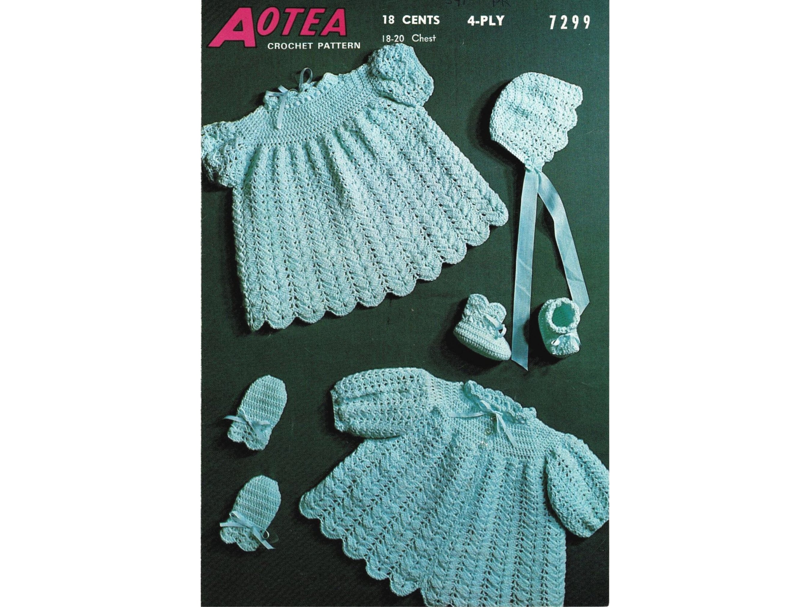 Crochet Pattern Baby Girl Layette Set 60s Vintage Newborn Baby Matinee ...