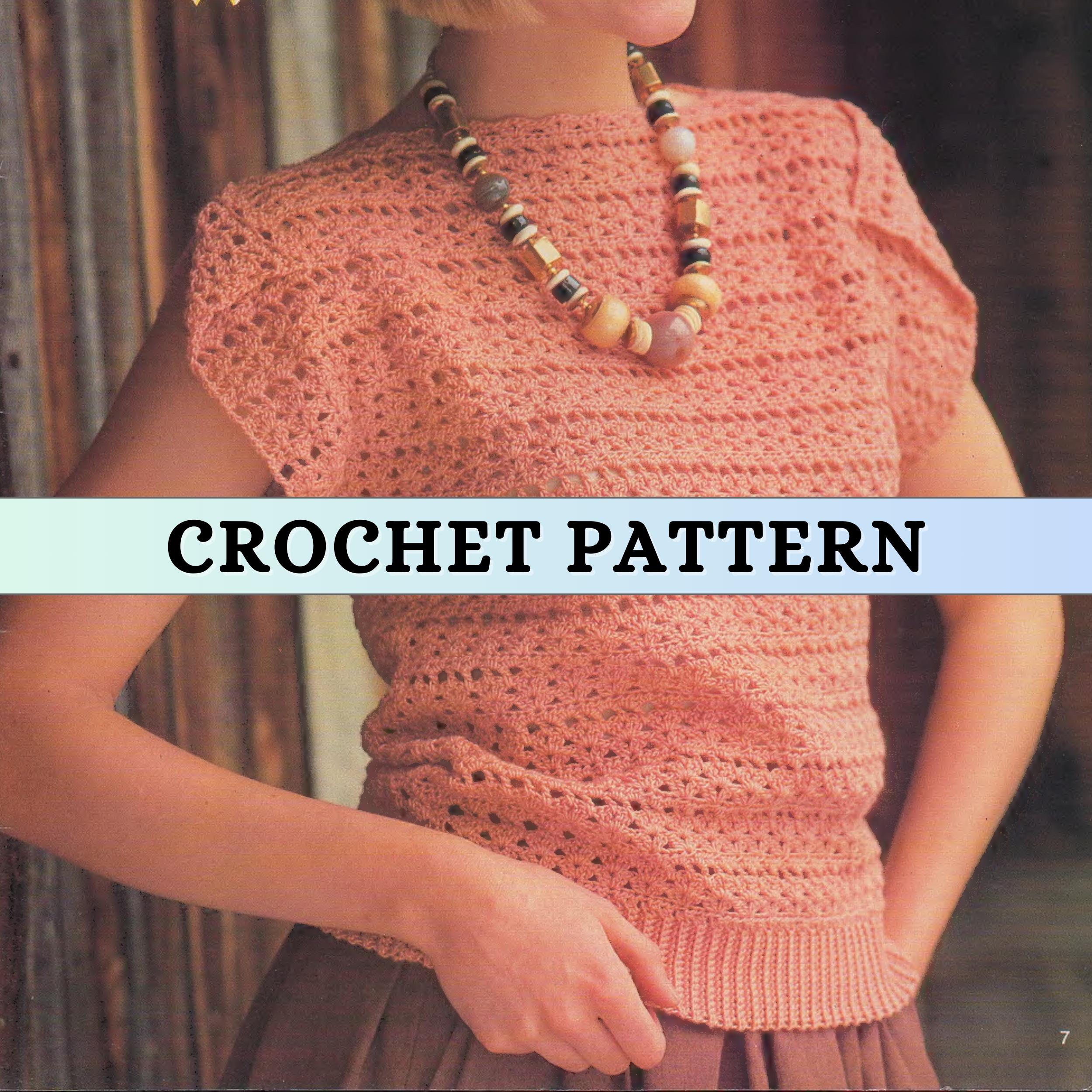 Easy Crochet Top Pattern Crochet Lace Weight Crochet Blouse Short ...