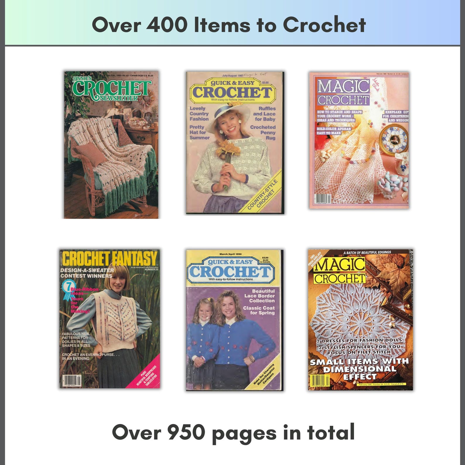 Vintage Crochet Patterns Bundle Heirloom Lace Doily Bedspread Useful ...