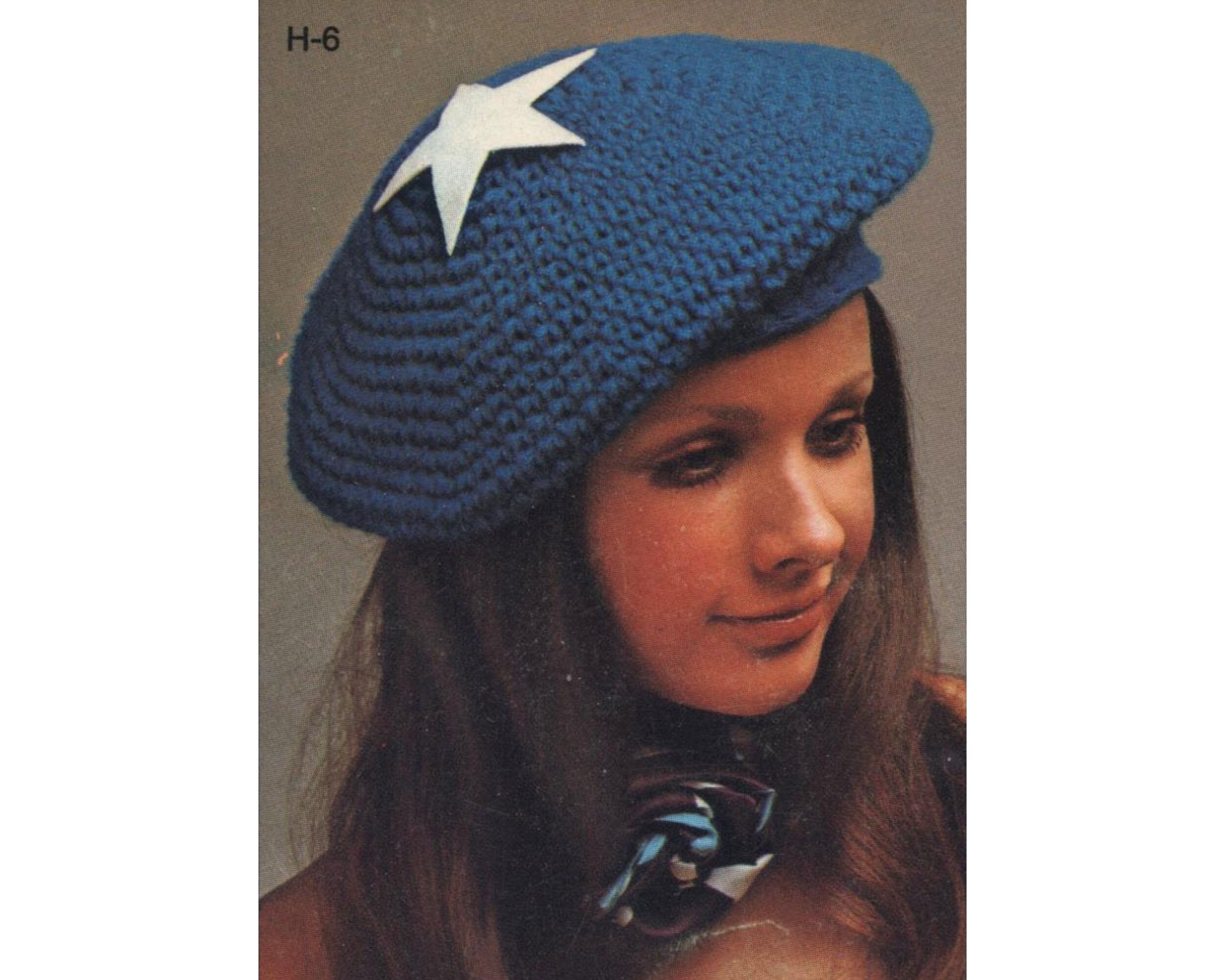 Womens Beret Crochet Pattern Pdf 70s Vintage Winter Hat Beret Etsy