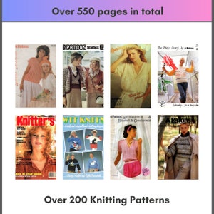80s Knitting Patterns for Women Men Intarsia Knitting Colorwork Jumpers ...