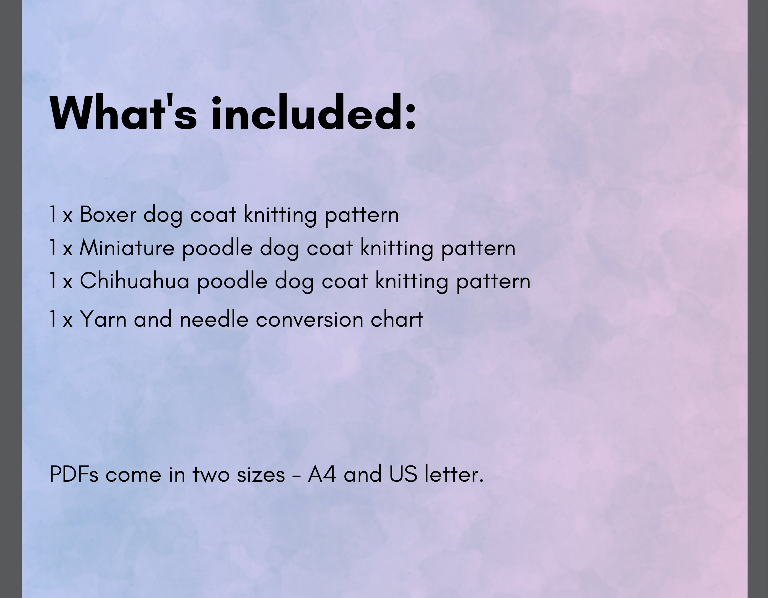 Dog Coat Knitting Pattern Dog Sweater Knit Small Medium Large Dog ...