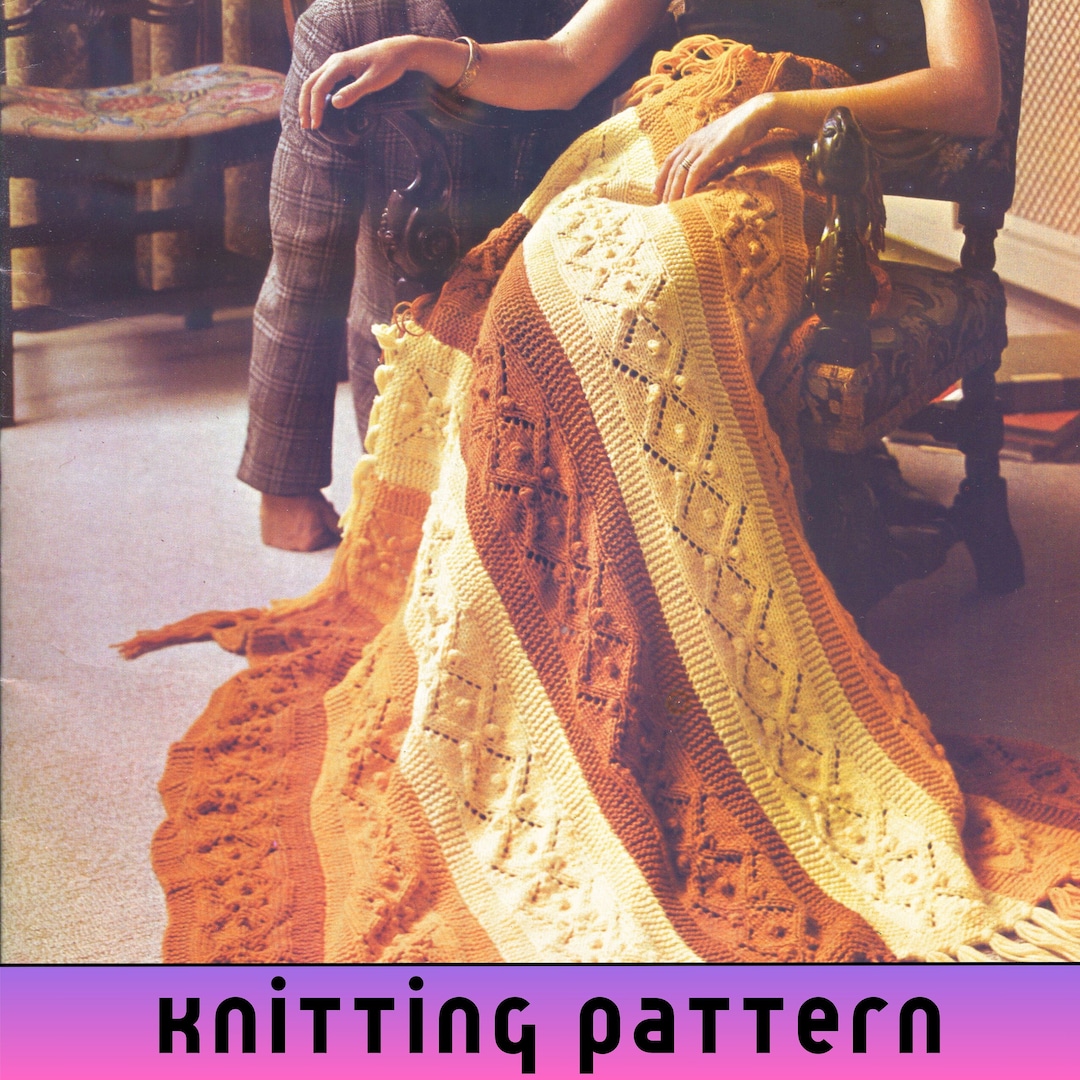 Aran Knit Throw Pattern Aran Afghan Pattern Lovely Blanket Knitting ...