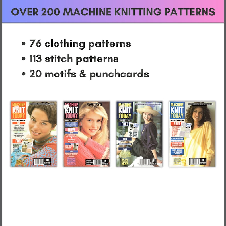 Machine Knitting Patterns Standard Gauge Flatbed Punchard Fair Isle ...