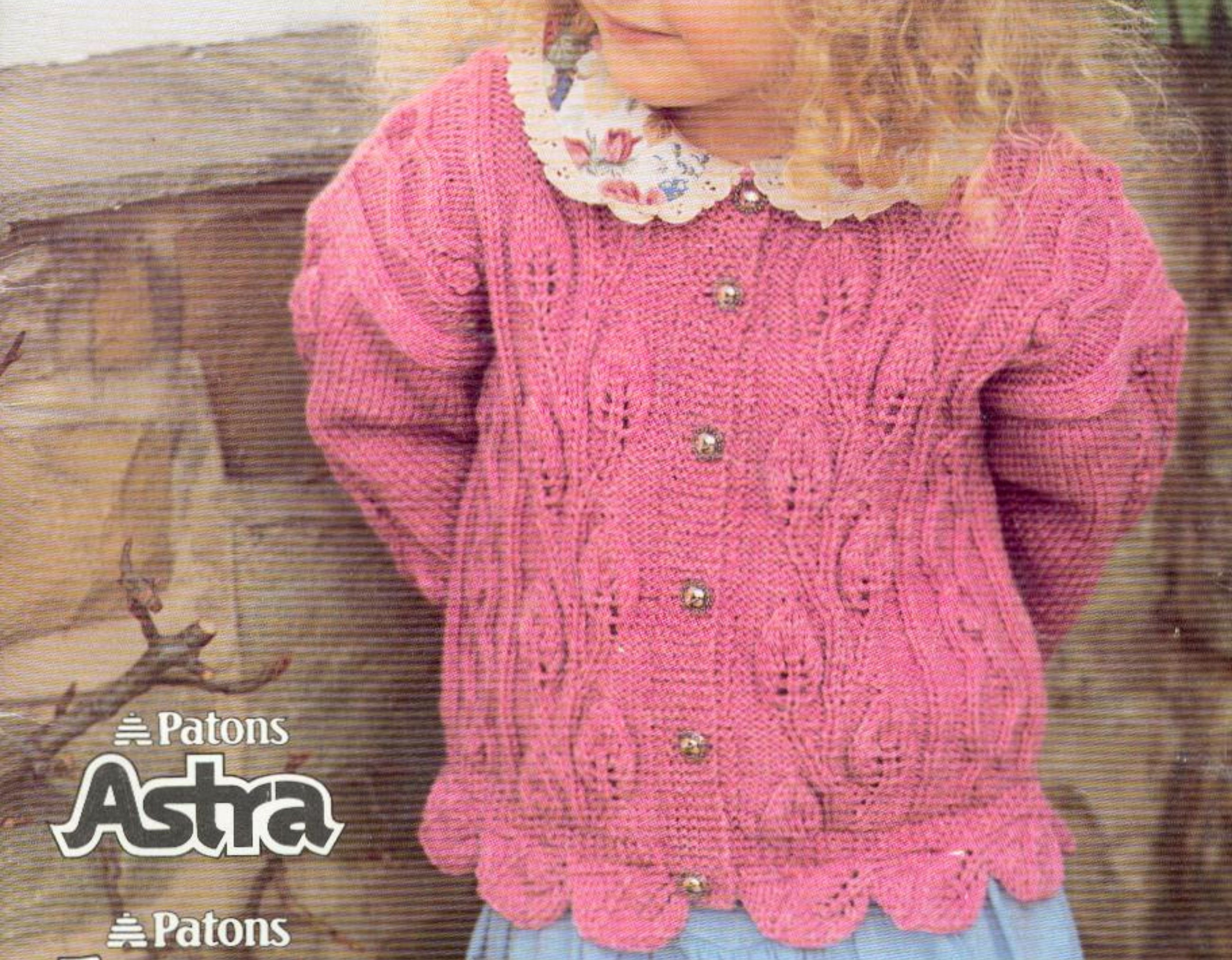 Girl Aran Cardigan Knitting Pattern DK Child Double Knit Buttoned ...