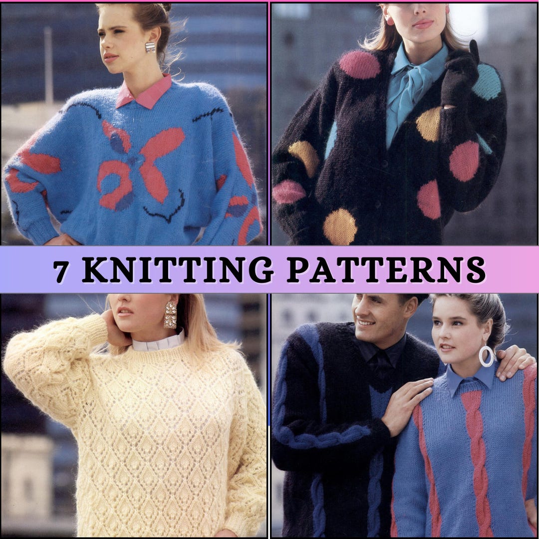 Women Colorwork Sweater Knitting Pattern Easy Chunky Knit V Neck Autumn ...