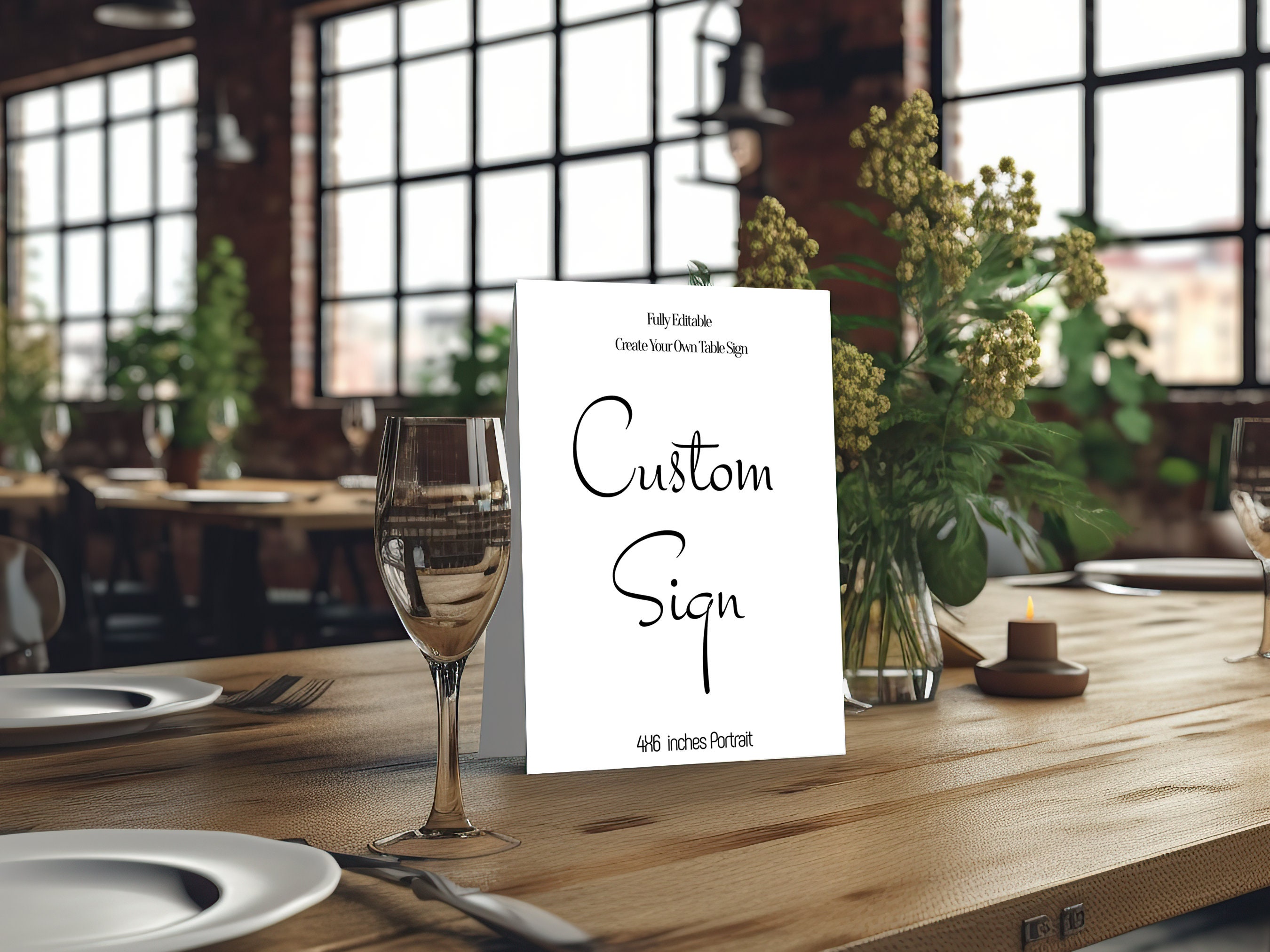 Printable Minimalist Custom Table Sign Editable Custom Sign - Etsy