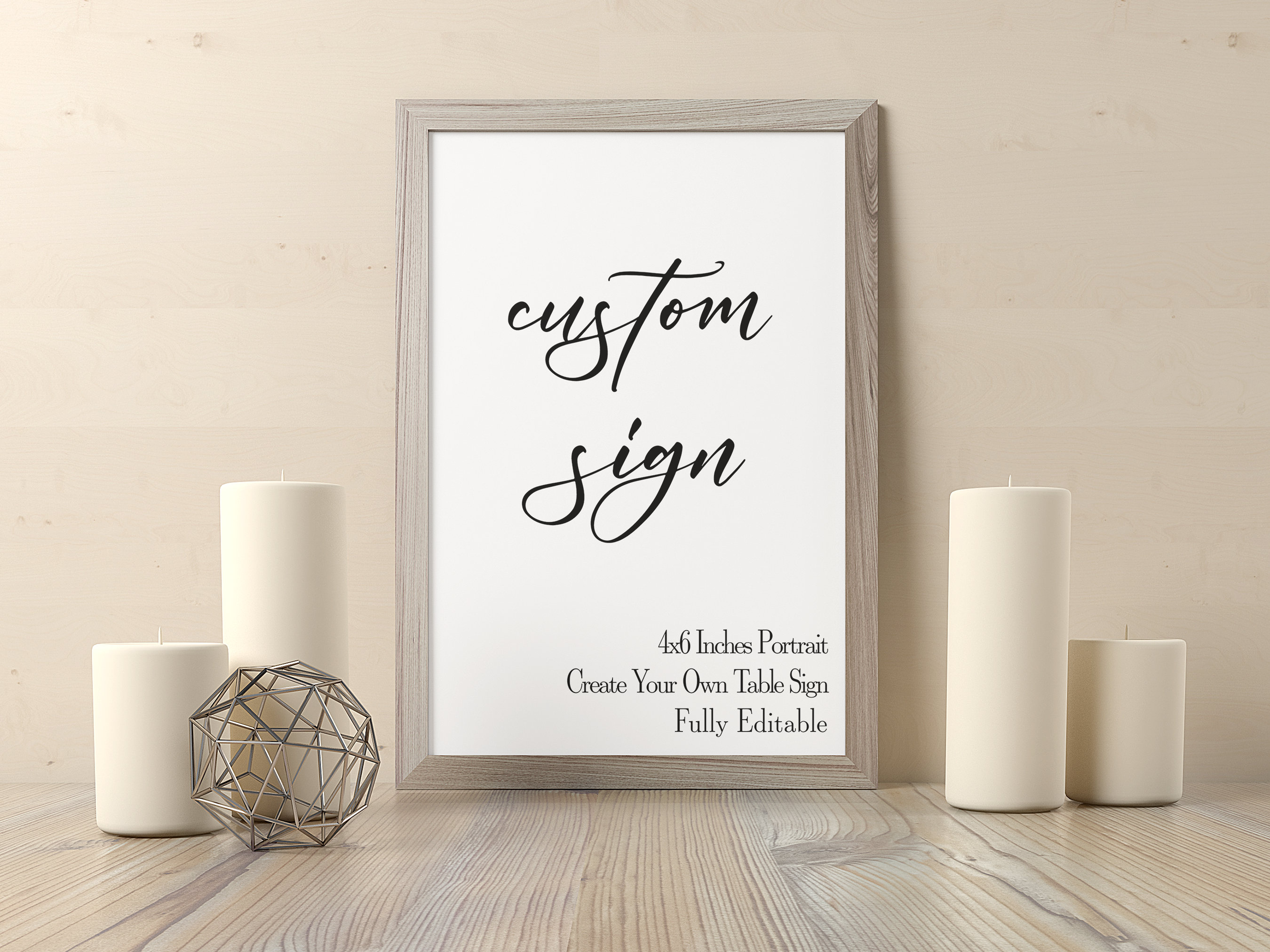 Editable Minimalist Custom Sign Template, Printable Custom Poster, 5x7 ...