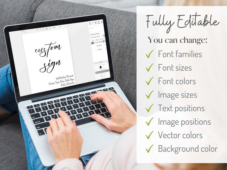 Editable Minimalist Custom Sign Template, Printable Custom Poster, 5x7 ...