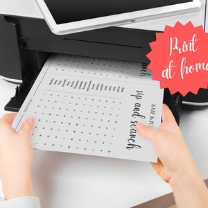 Wedding Guest Games - Word Search Puzzle, Custom Sip and Search Paper ...
