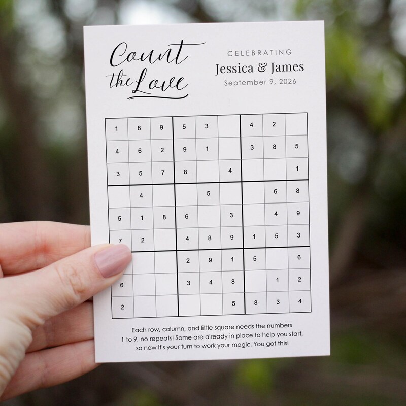 Wedding Sudoku - Etsy UK