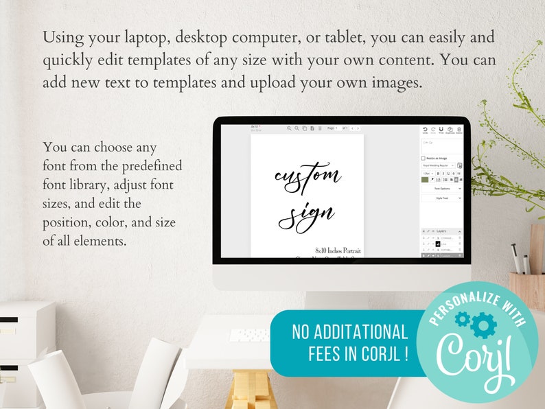 Editable Minimalist Custom Sign Template, Printable Custom Poster, 5x7 ...