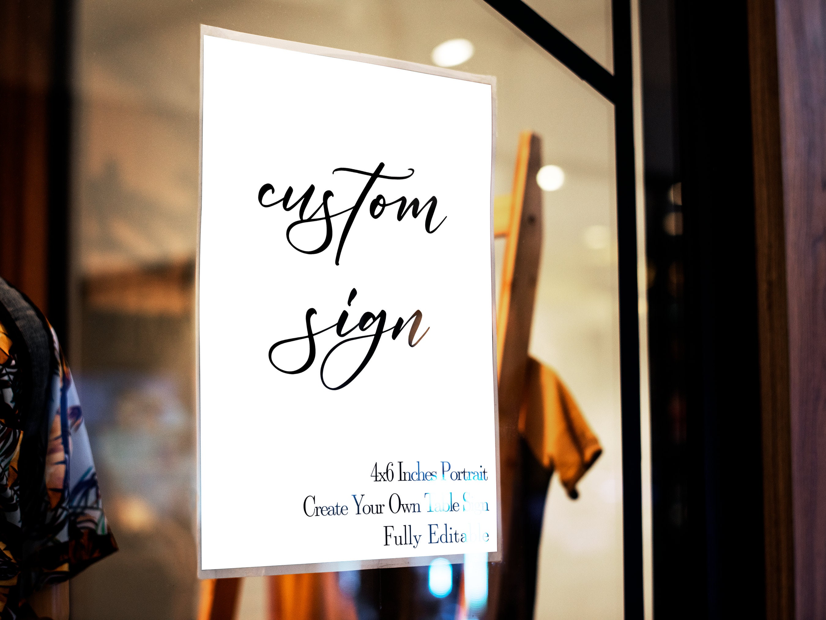 Editable Minimalist Custom Sign Template, Printable Custom Poster, 5x7 ...