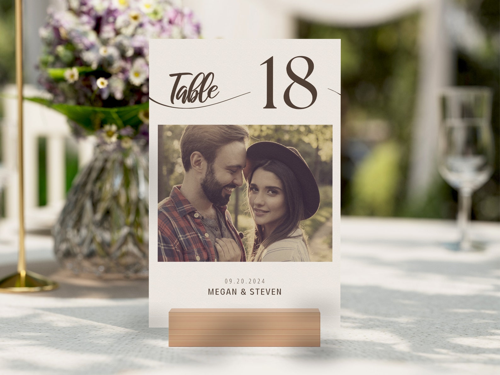 Printable Sepia Photo Table Numbers Sign Template, Editable Wedding ...
