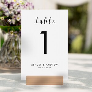 Minimalist Numbers Highlighted Table Numbers Sign Template, Wedding ...