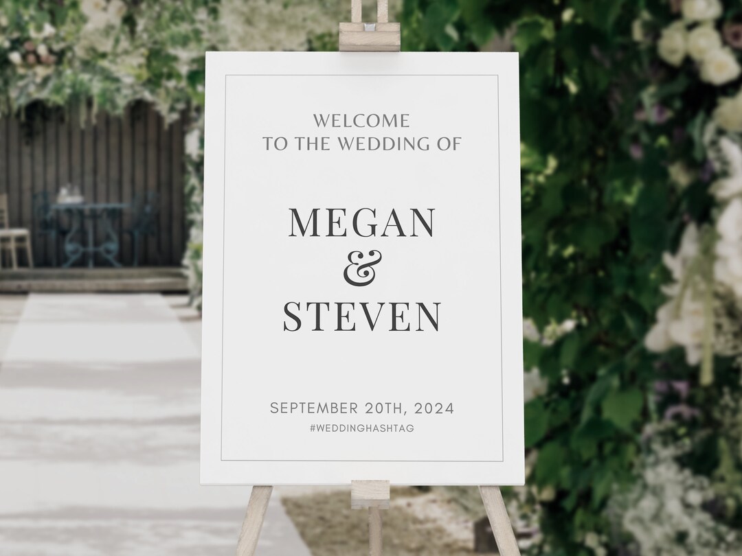 Wedding Welcome Large Poster, Reception Entrance Sign Template, Wedding ...