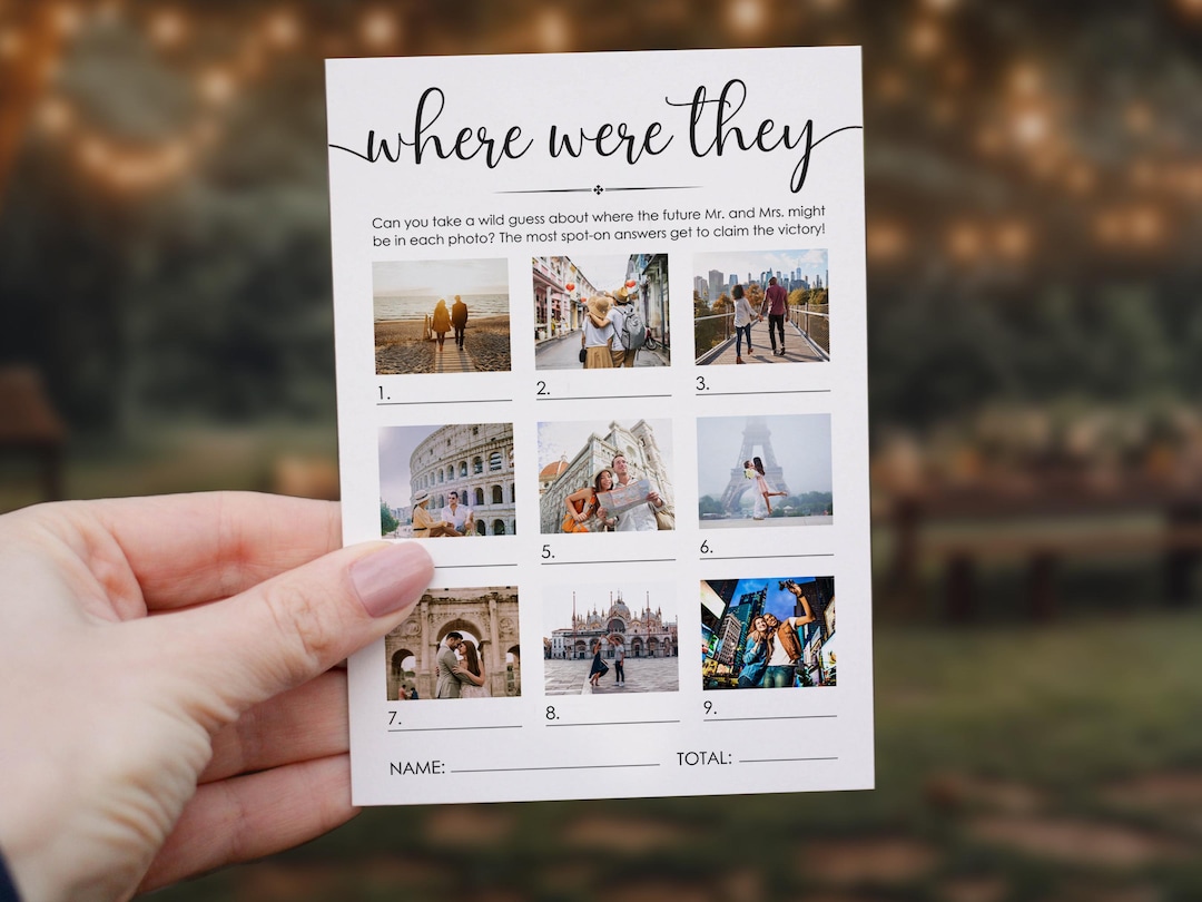 Custom Photo Guessing Game Template, Wedding Fun Games, Where Were They ...