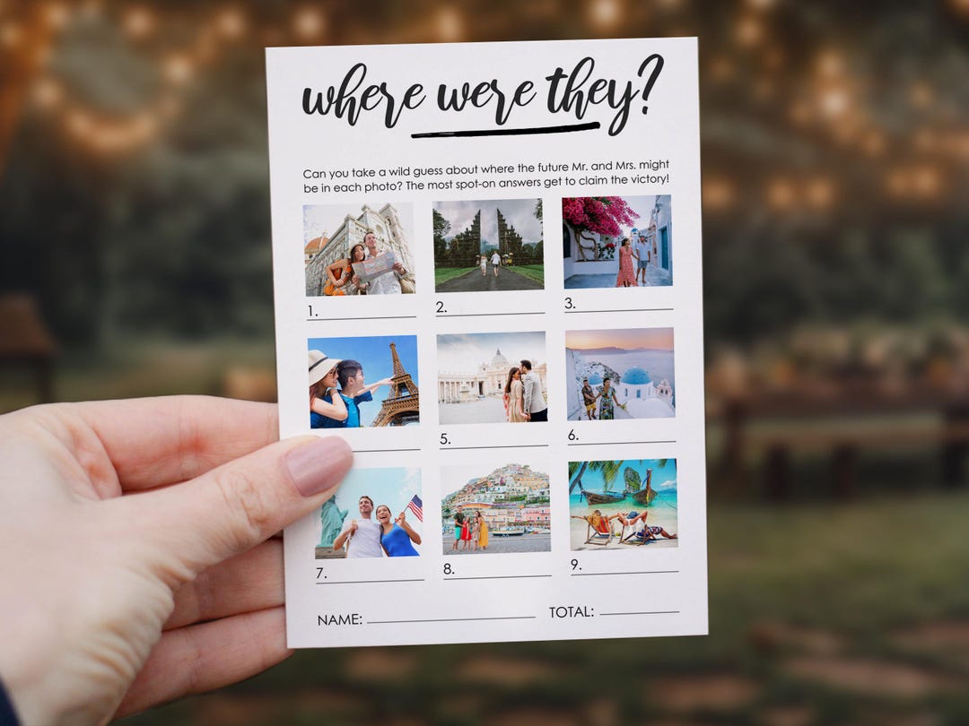 Custom Photo Guessing Game, Wedding and Party Event Guest Games, Where ...