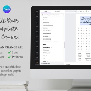 Custom Word Search Puzzle Game, Personalized Wedding Fun Game Template ...
