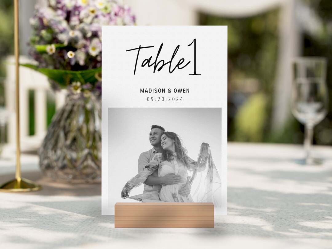 Photo Frame Wedding Table Number Sign, Wedding Table Numbers Template ...