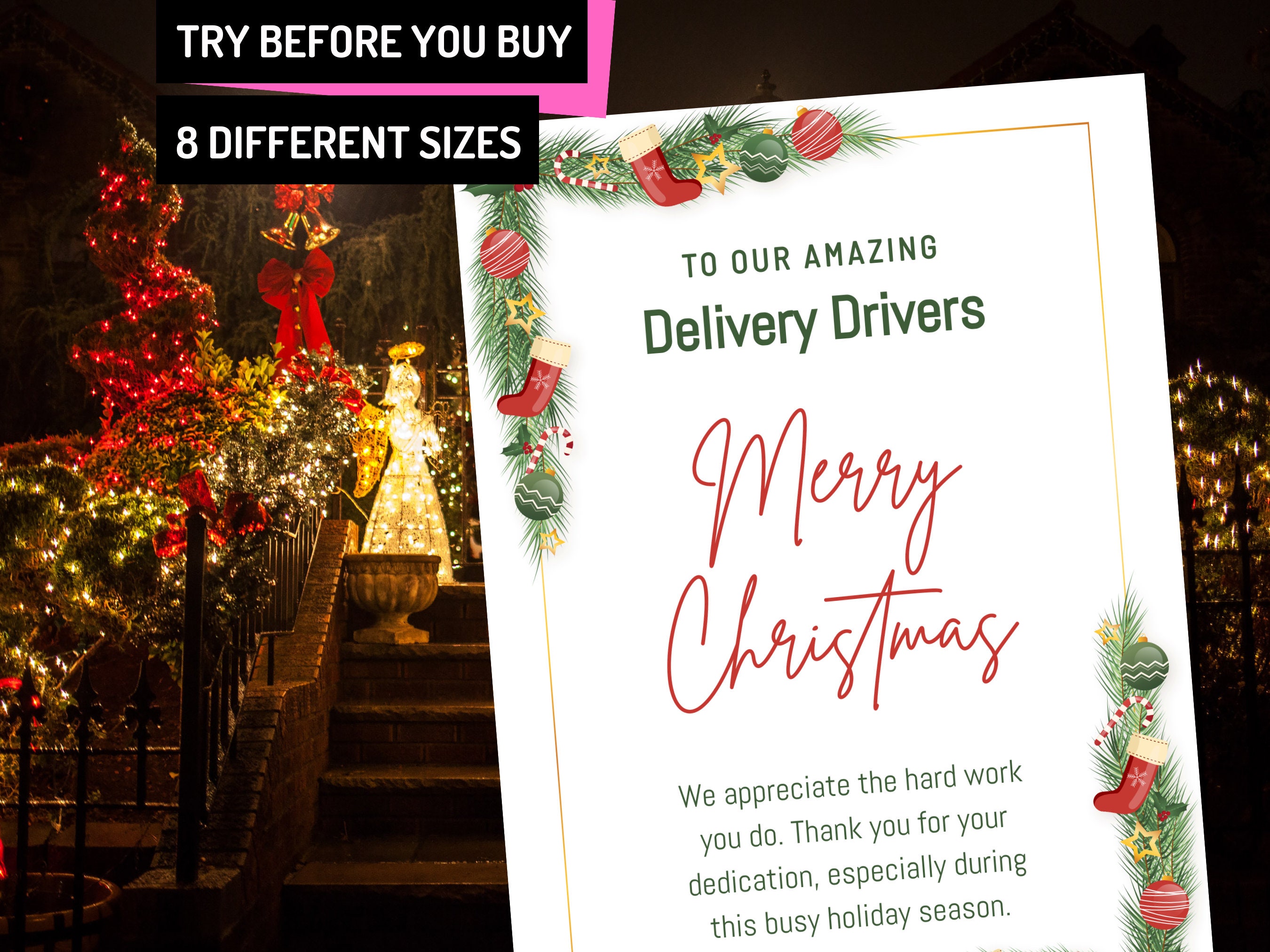 Delivery Driver Snack Thank You Sign, Printable Delivery Driver Thank ...
