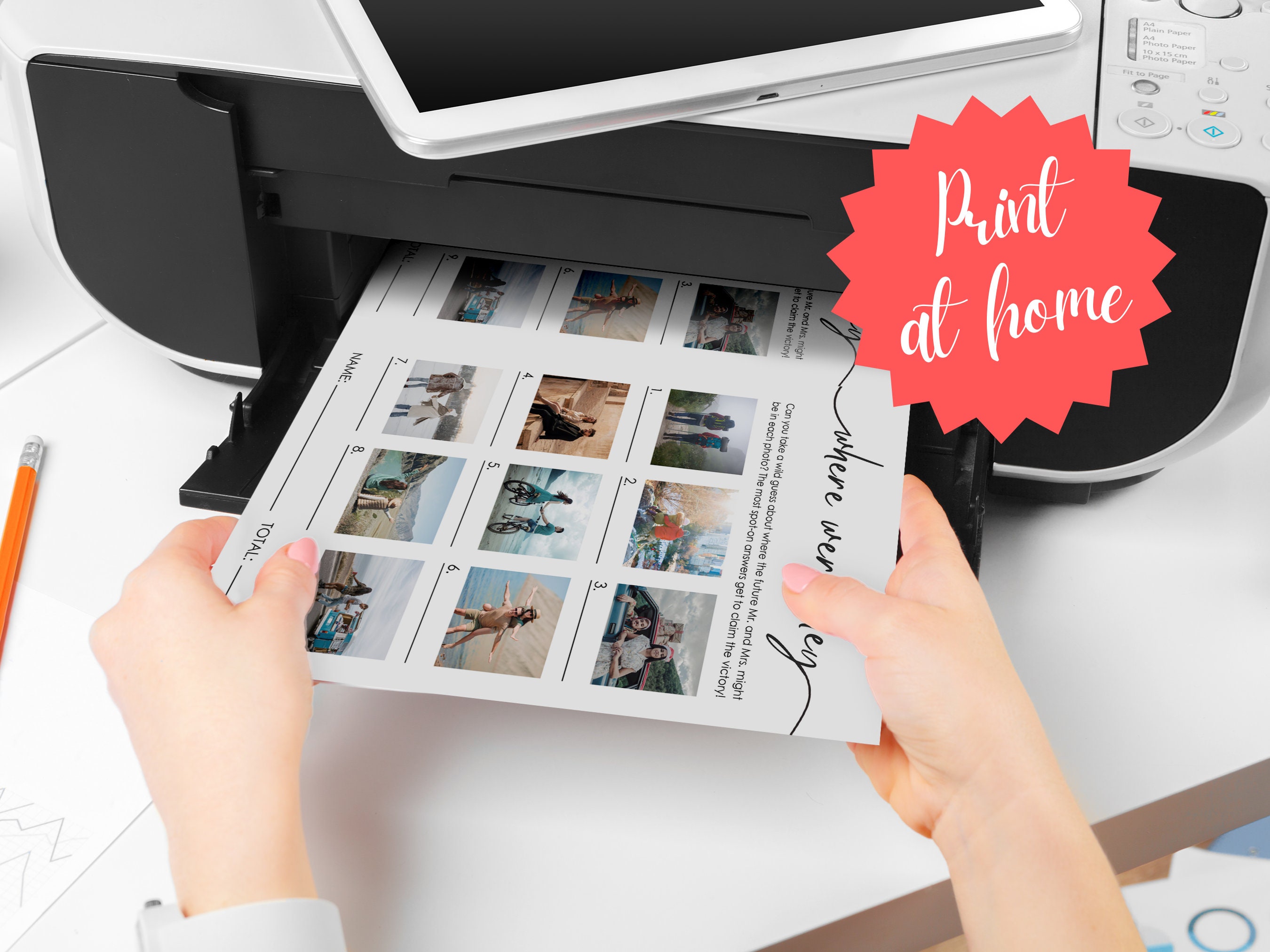 Where Were They Photo Guessing Game, Bridal Shower Game, 5x7 Inches, A5 ...